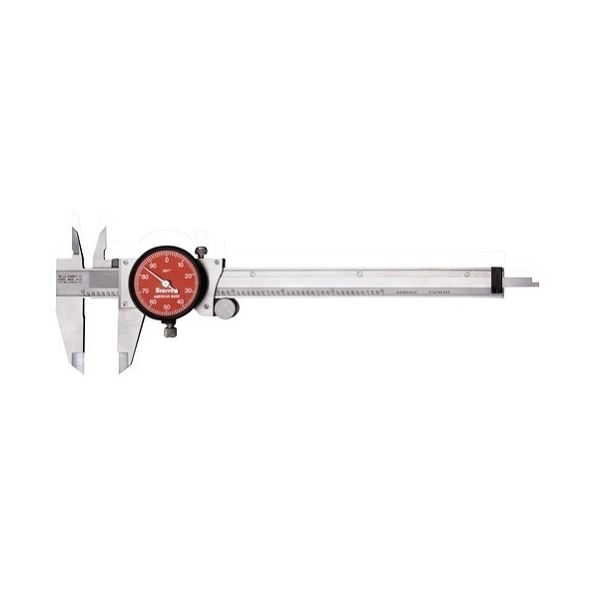 R120A-6 Dial Calipers Dial Slide Caliper with Red Dial, Stainless Stee